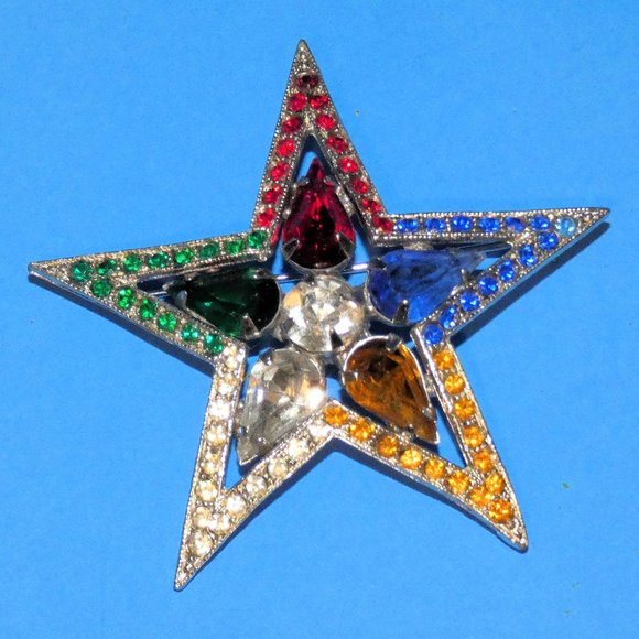 Jewelry | Vintage Rhinestone Star Brooch Pin Prong Set Celestial Space ...
